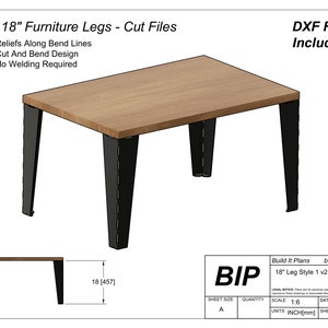 Tapered Furniture Leg DXF Cut Files Multi Pack - 12 Inch and 18 Inch ...