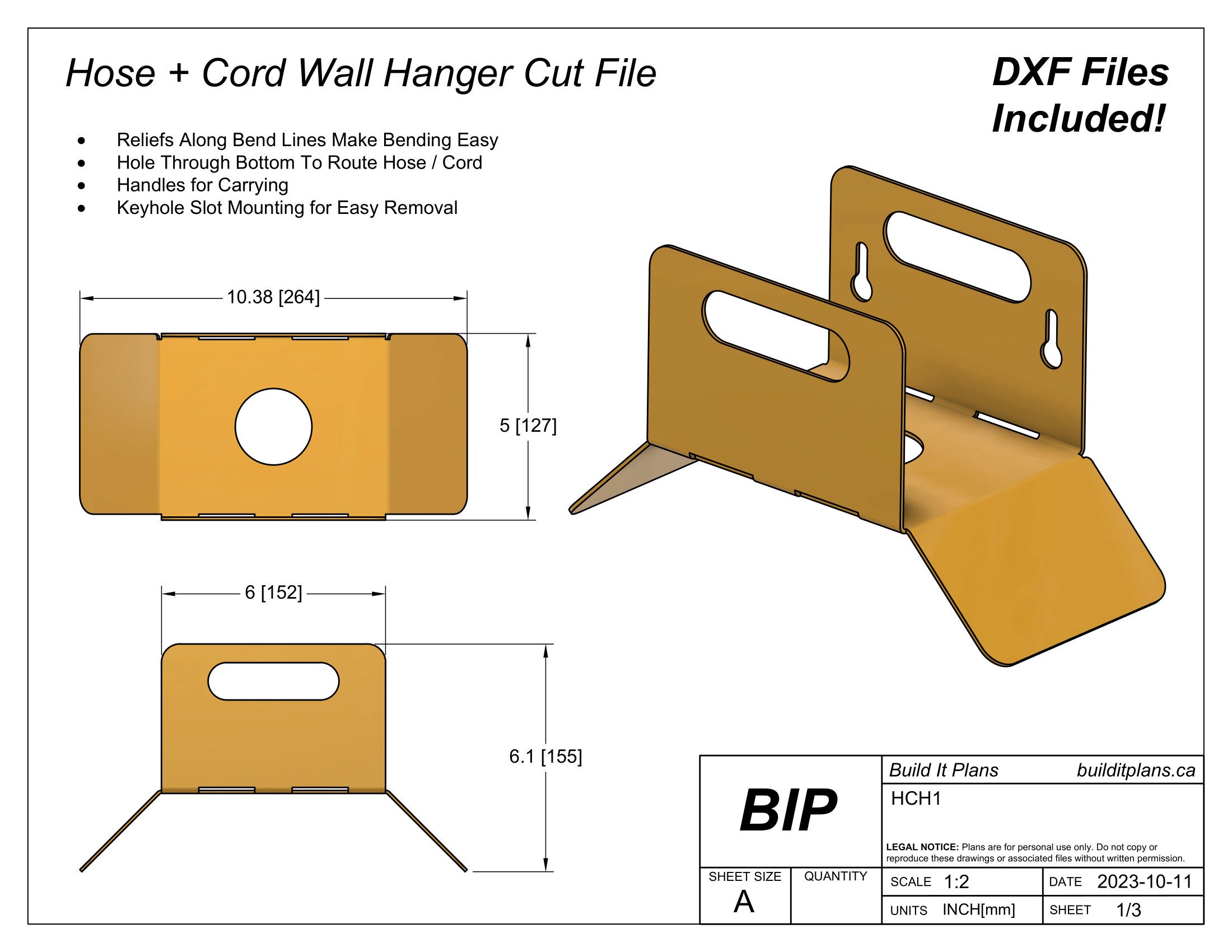 Hose Hanger DXF File – Hose Hook Cut File for Air & Garden Hose - Etsy
