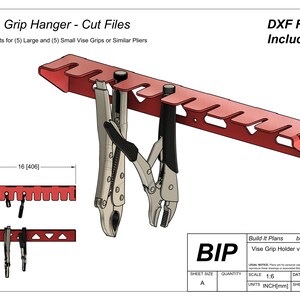 Tool Organizer DXF Bundle - Wall Mount Garage Tool Hanger Cut File Pack ...