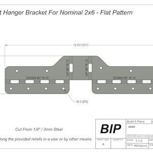2x6 Joist Hanger Bracket DXF Cut File - 2x6 Bracket File - Etsy