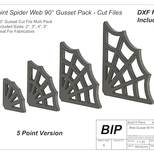 Spider Web Corner Gusset DXF Bundle for Fabricators (5 Point Style) - Etsy