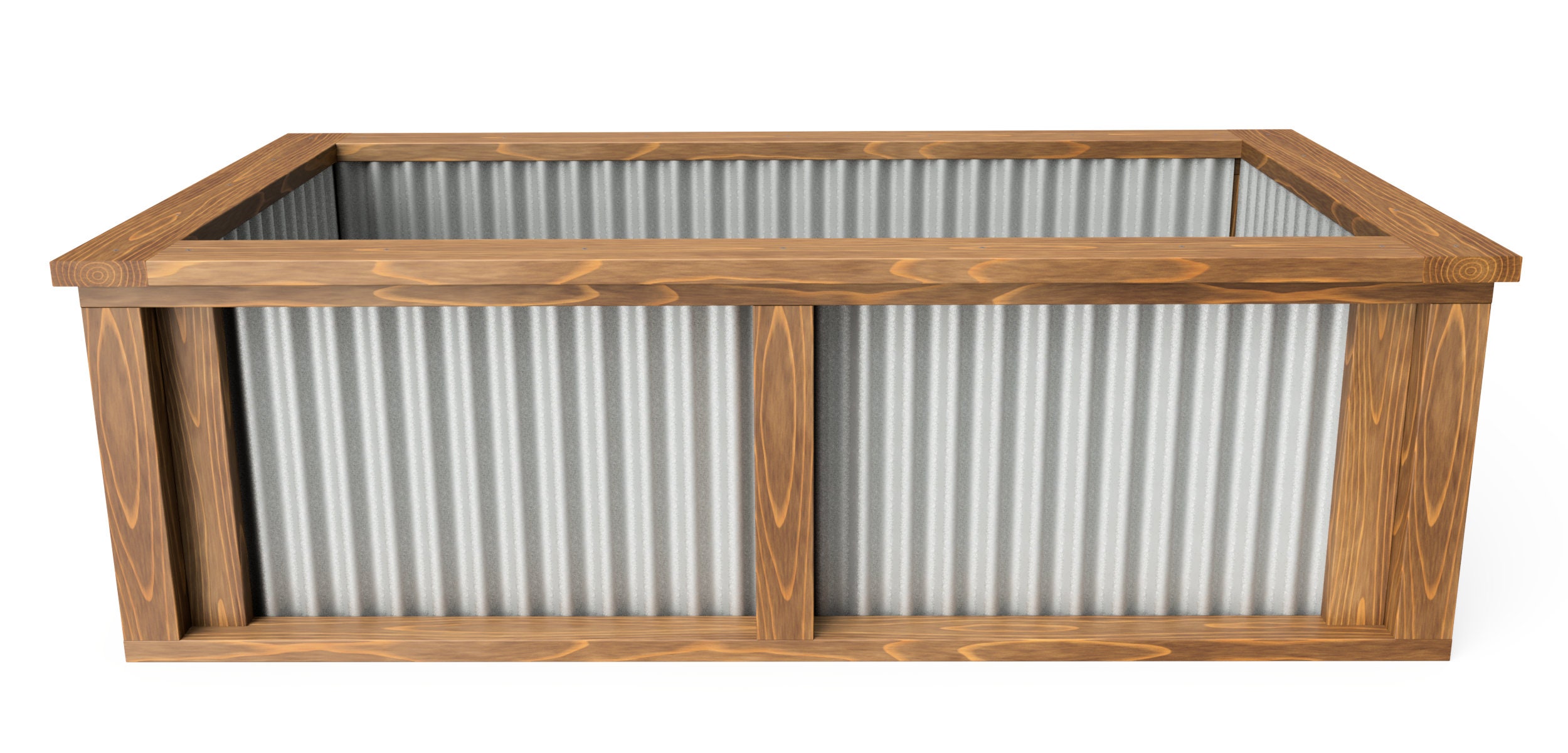 4'x7' Wood and Metal Raised Garden Bed Plans Raised 4x7 Garden Box PDF ...