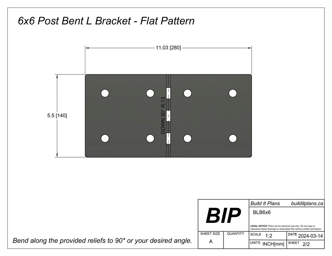 6x6 Post L Bracket Cut File for Pergola L Bracket DXF Plasma File for 5 ...