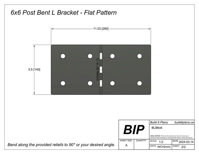 6x6 Post L Bracket Cut File for Pergola L Bracket DXF Plasma File for 5 ...