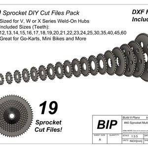 Number 40 Sprocket DXF Cut Files: ANSI 40 41 Chain Sprockets - Etsy