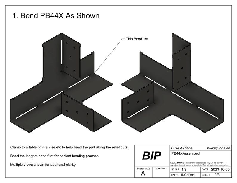 4x4 (3.5x3.5") Post Bracket DXF Cut Files Bundle - DIY Pergola Bracket ...