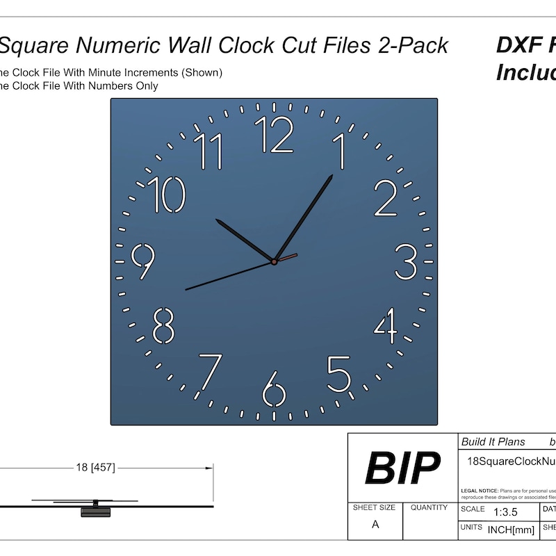 Square Wall Clock - Etsy