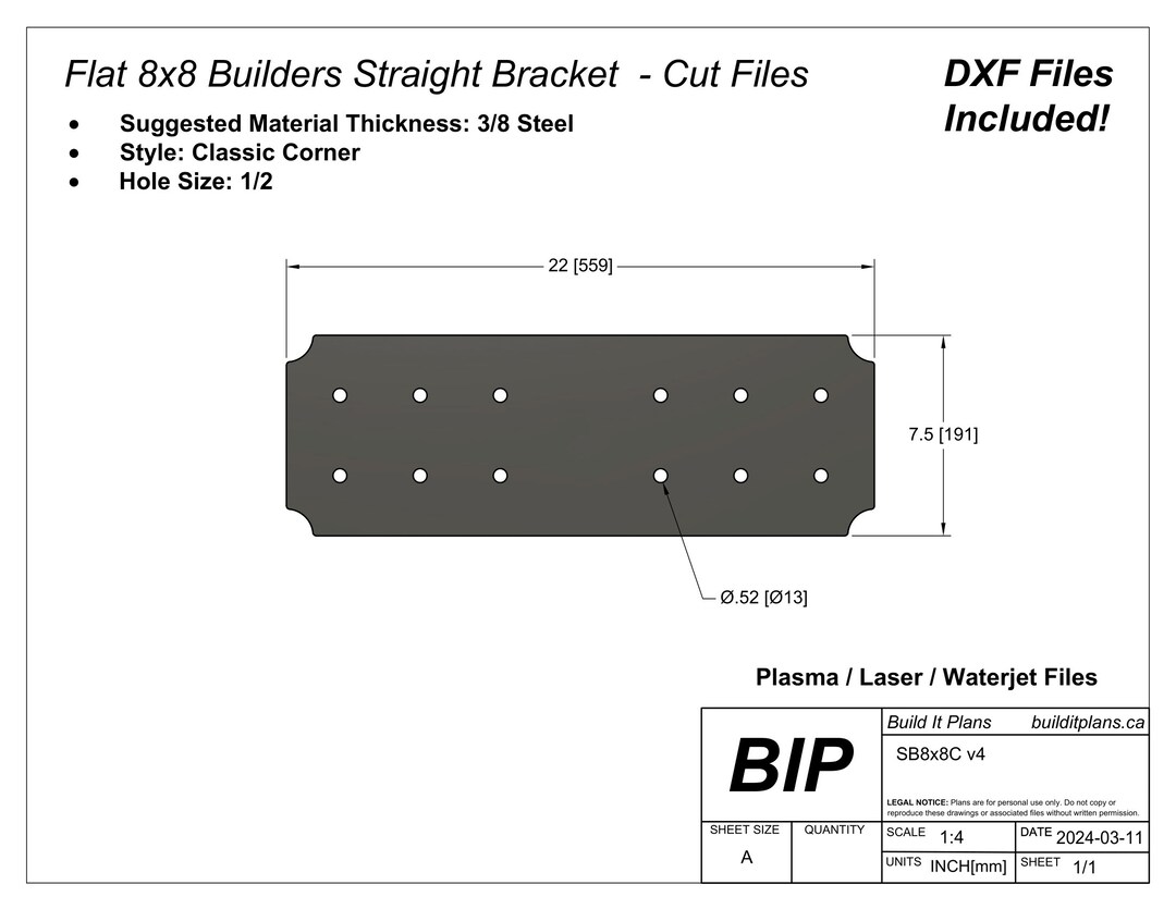 Classic 8x8 Post Straight Bracket Cut File Pergola Timber Frame Strap ...