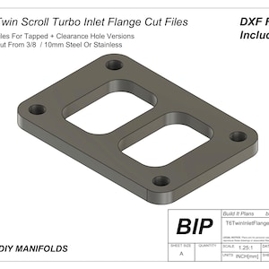 T6 Twin Scroll Turbo Manifold Flange DXF Cut Files (digital Download ...