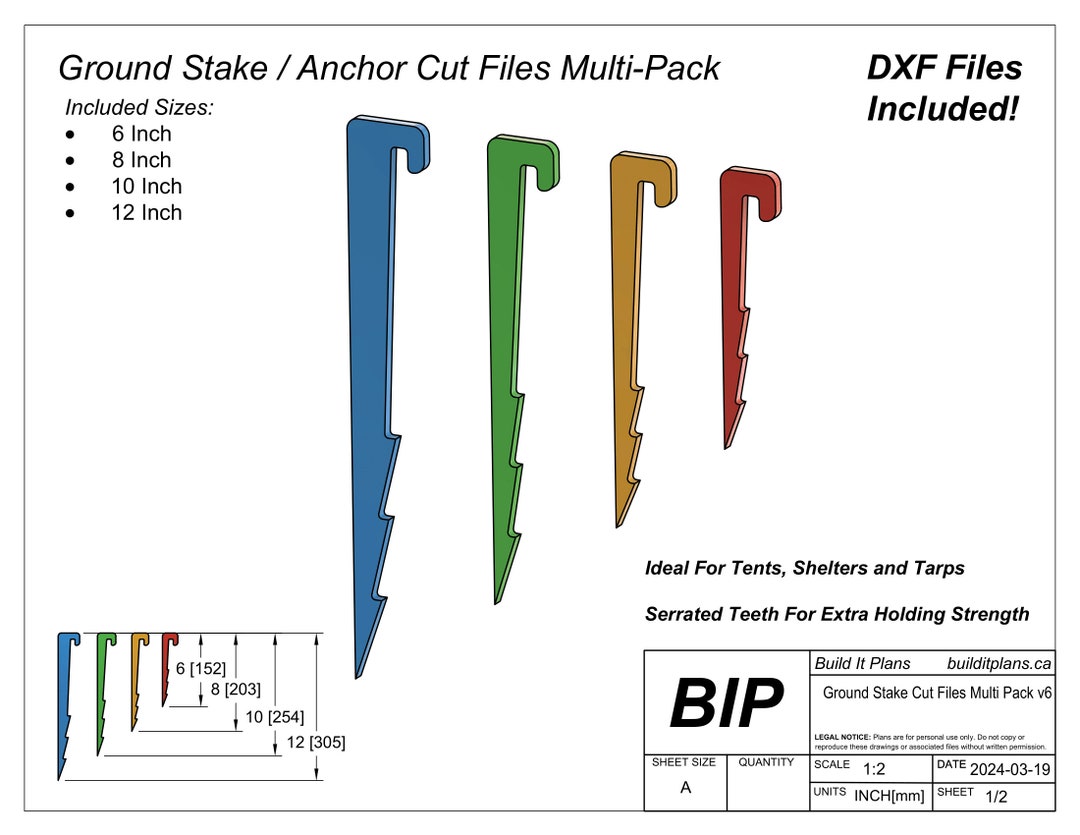 Ground Stake Anchor DXF – Reusable Tent Ground Hook Cut File - Etsy