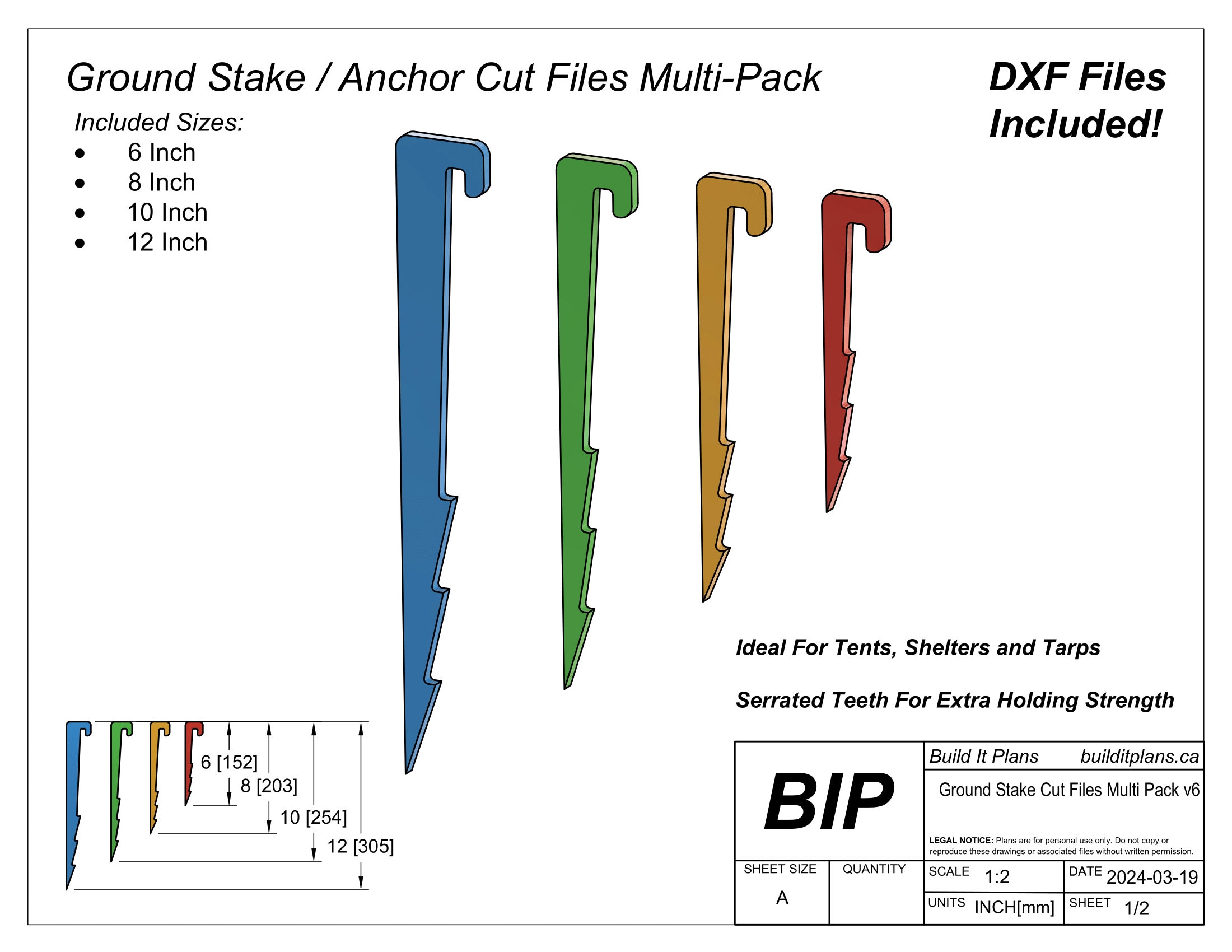 Ground Stake Anchor Cut File Multi-pack DXF Plasma Cut Files Tent ...