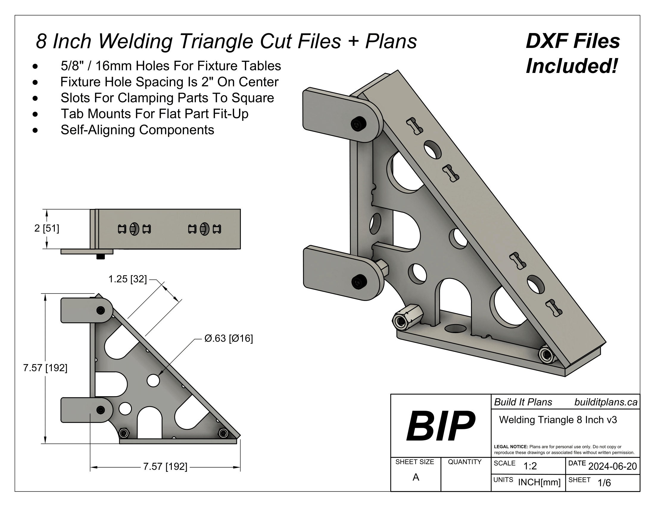 8 Inch Welding Triangle Cut Files and Plans for 0.25 Inch Thick Steel ...