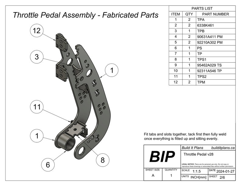 Pedal Box Files + Plans - Floor Mount 3 Pedal Set DXF Files + PDF Plans ...