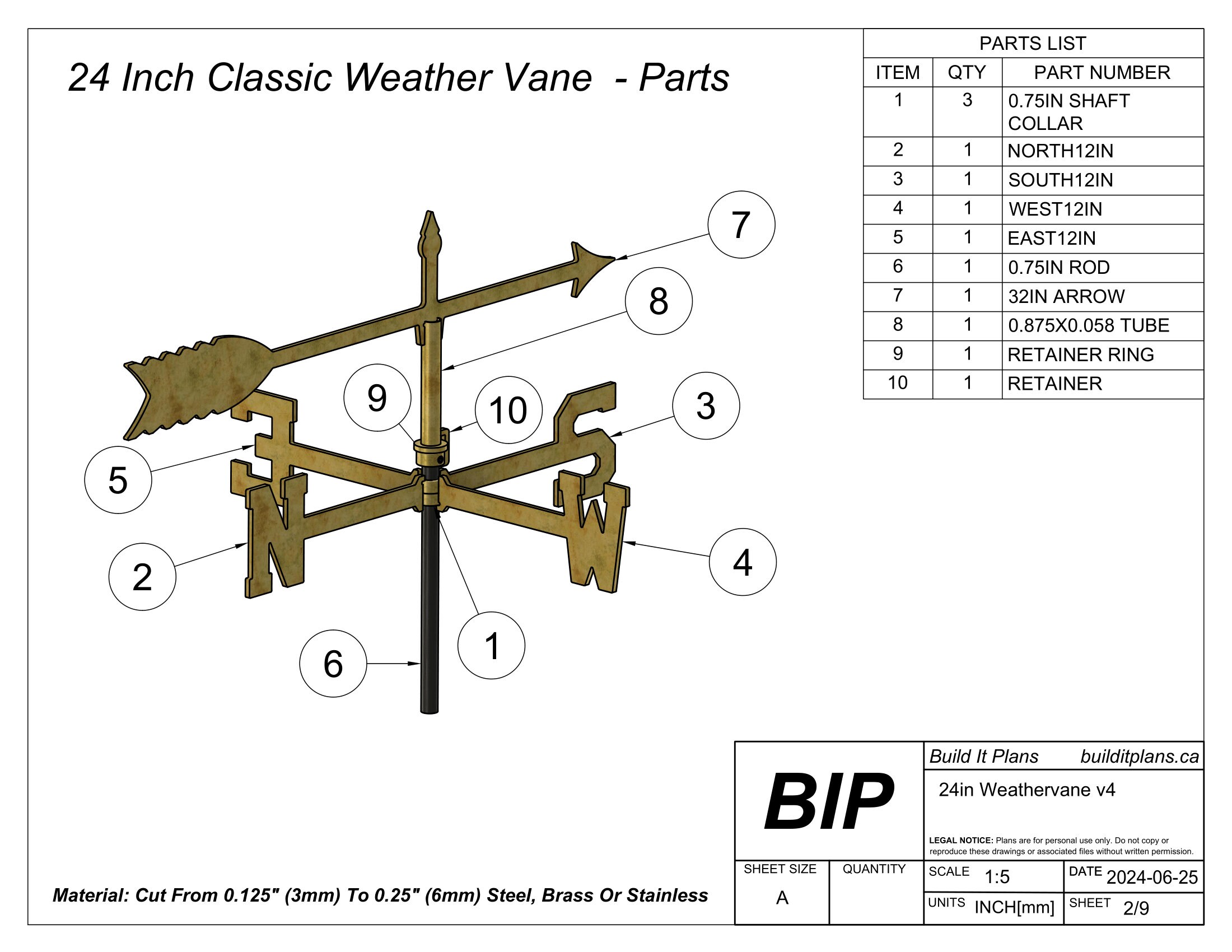 Weathervane Plans
