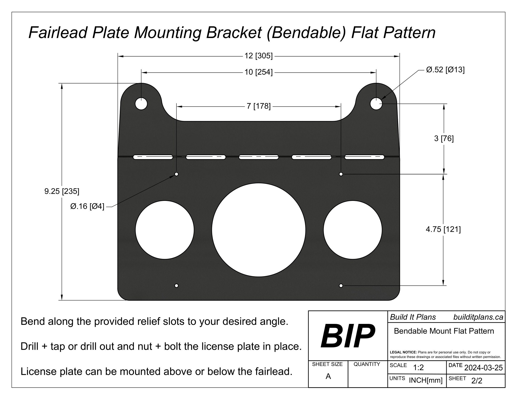 Winch Fairlead License Plate Bracket DXF – Plate Mount Cut File - Etsy