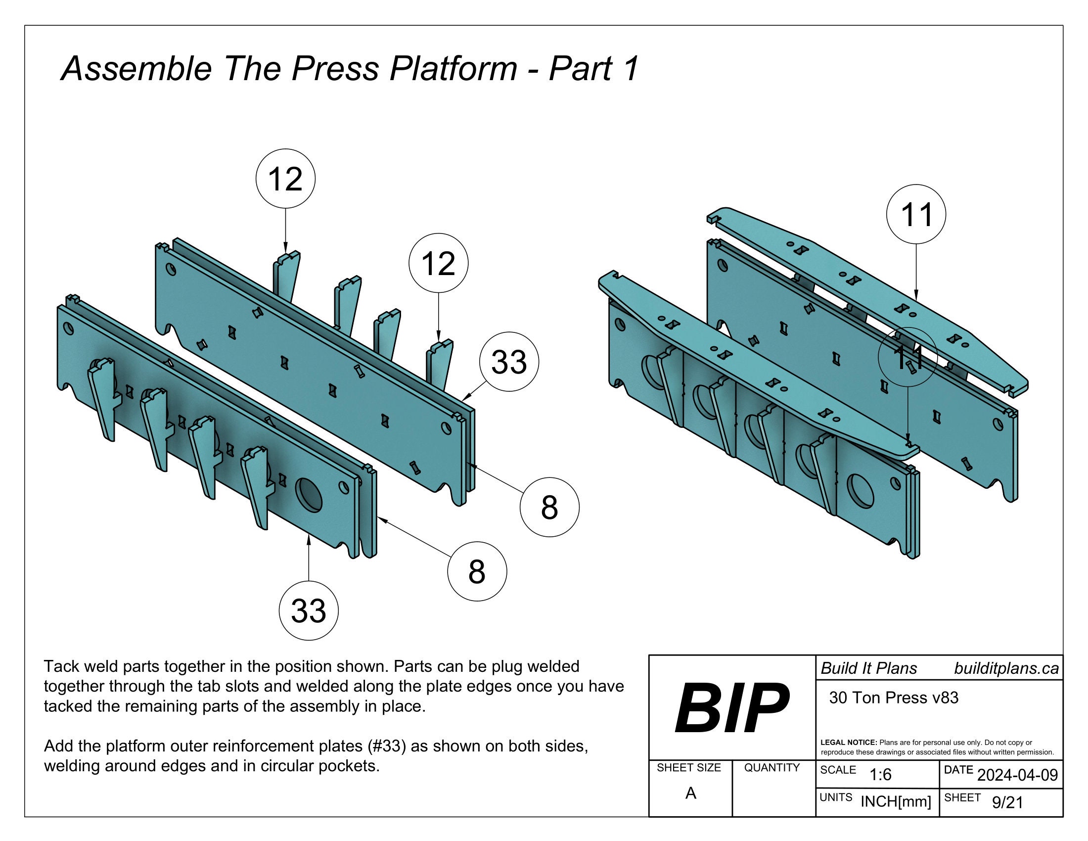 30 Ton Shop Press DXF Files - Heavy Duty Press Cut Files + Plans - Etsy