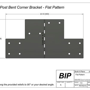 6x6 Post Corner Angle Bracket DXF Cut File - Etsy