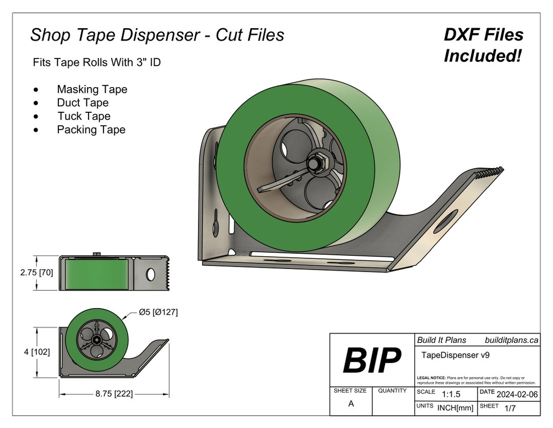 Masking Tape Dispenser Cut Files for Tape Dispenser Wall Mount ...