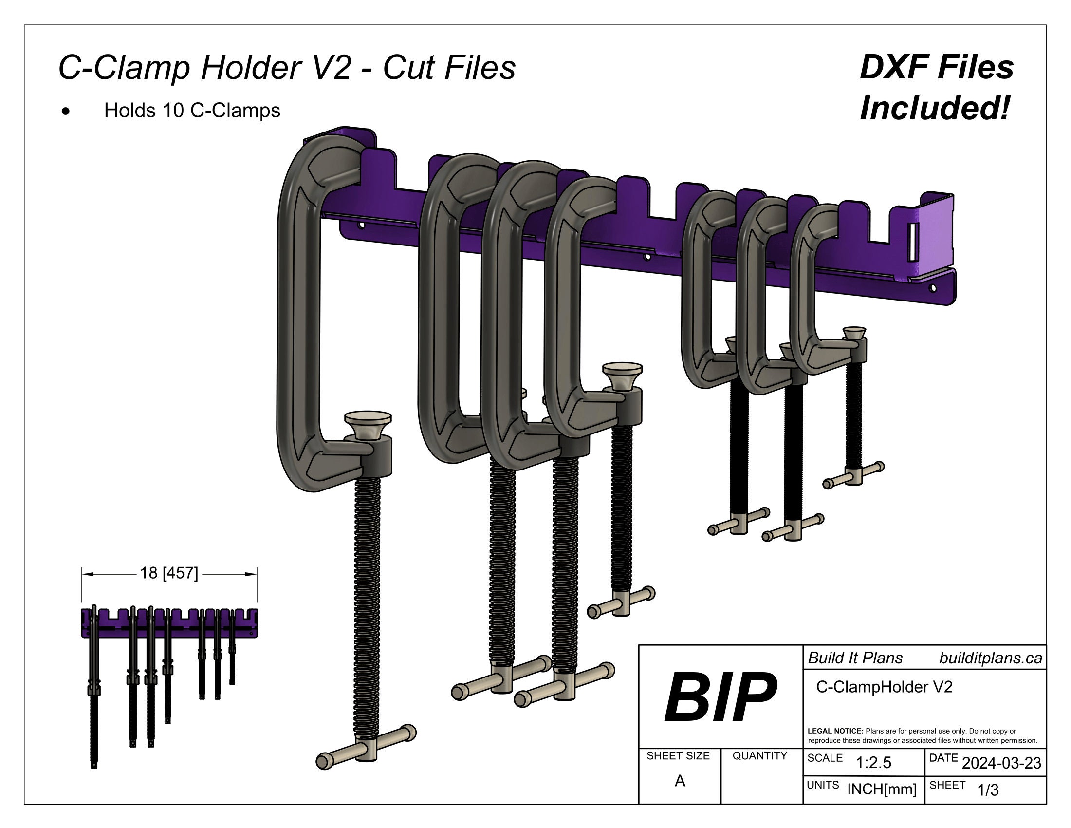 Tool Organizer DXF Bundle - Wall Mount Garage Tool Hanger Cut File Pack ...