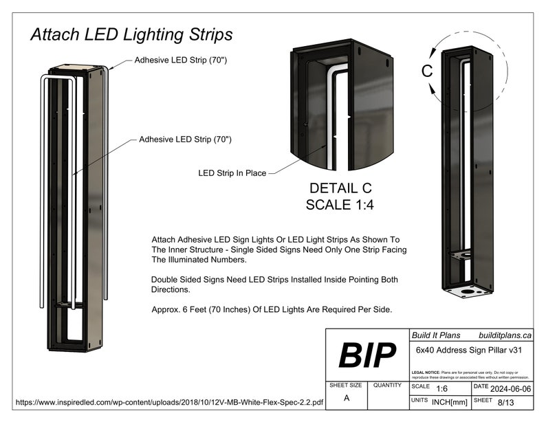 Illuminated Address Sign Pillar DXF Cut Files and Plans - Etsy