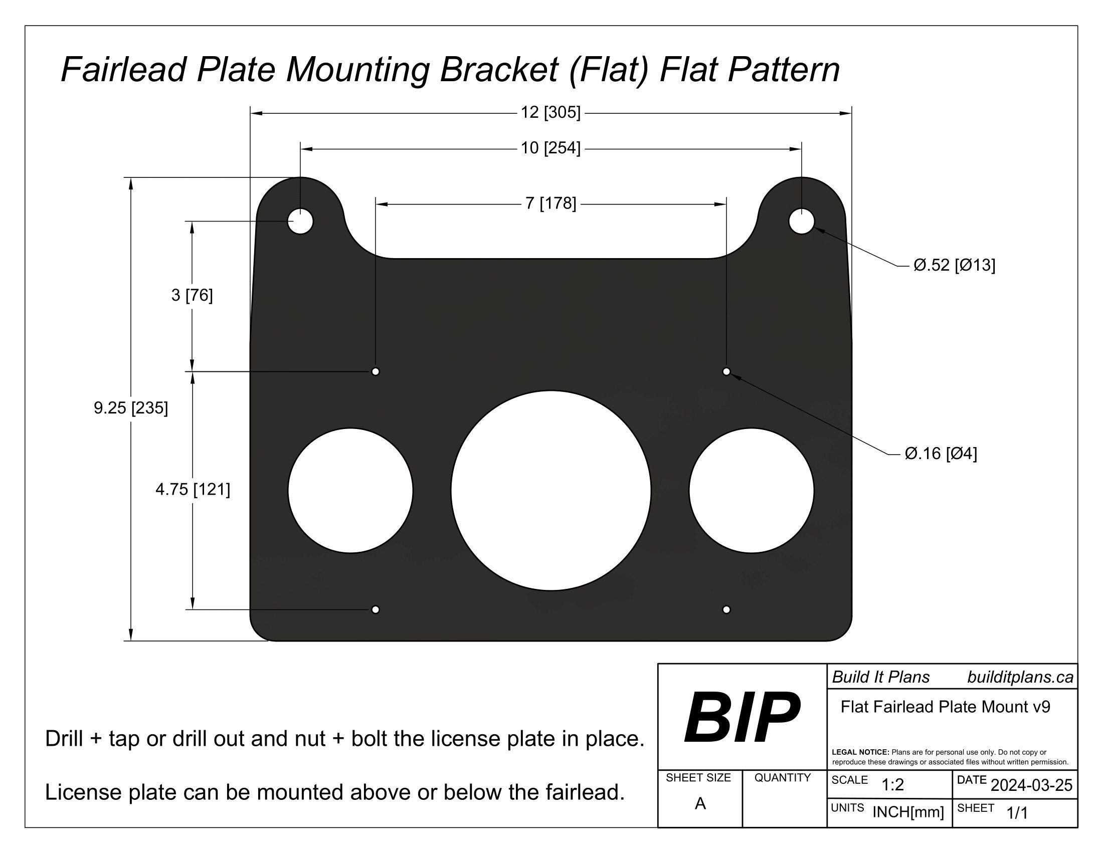 Winch Fairlead License Plate Bracket DXF – Plate Mount Cut File - Etsy
