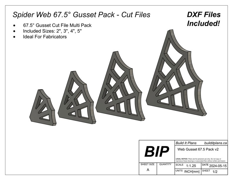 Spider Web Corner Gusset Cut Files Pack for Fabricators DXF Plasma ...