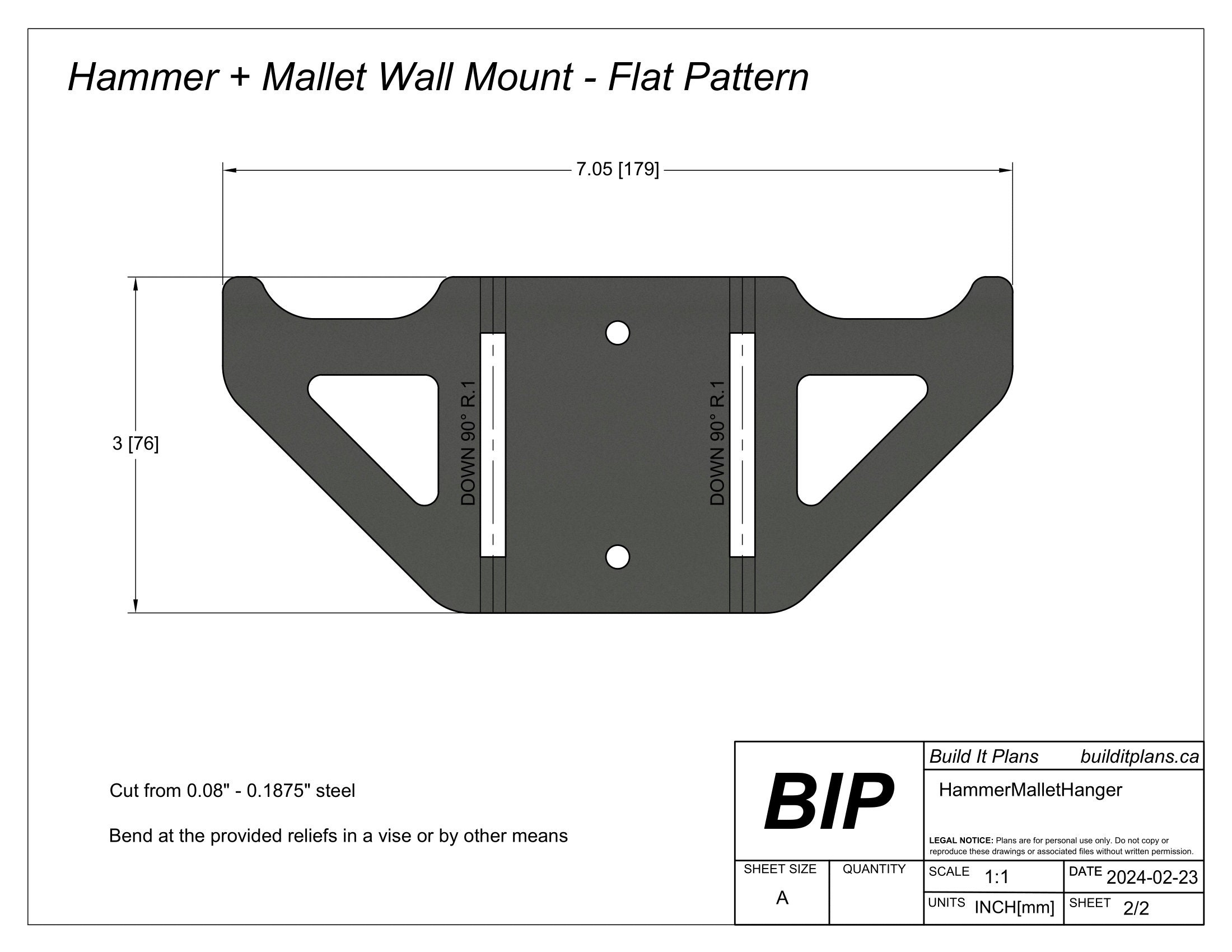 Hammer Mallet Hanger Cut File Wall Mounted Mallet Hook for Shop Tool ...