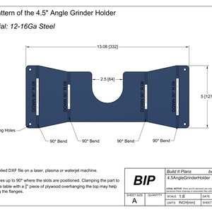 4.5 Angle Grinder Holder DXF Cut File 115mm Grinder Wall Mount Hanger ...