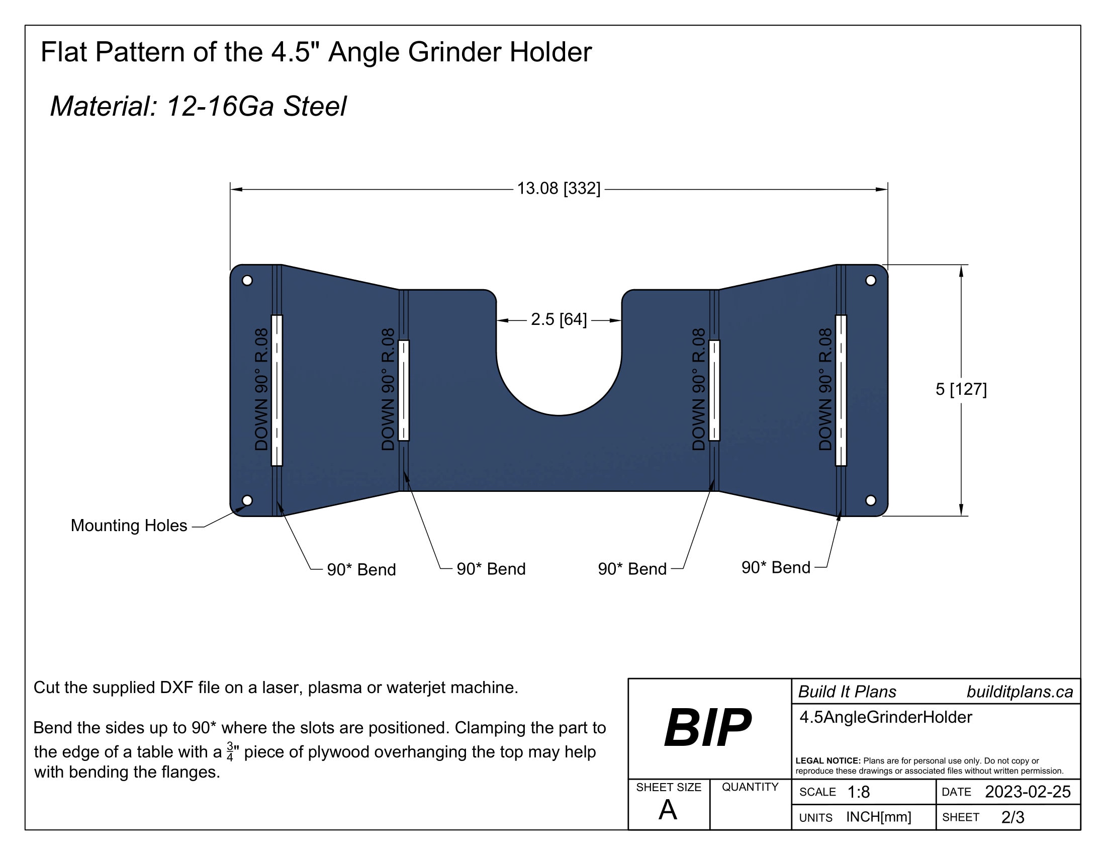 Grinder Hook DXF File - 4.5 Inch Grinder Hanger Cut File - Etsy