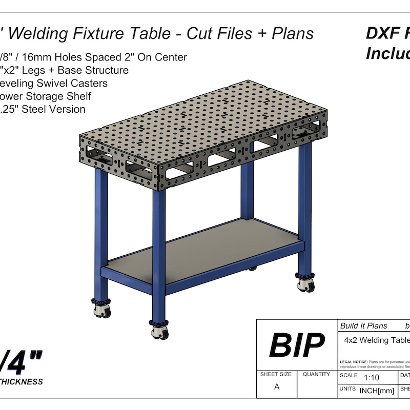 Welding Table Plans - Etsy