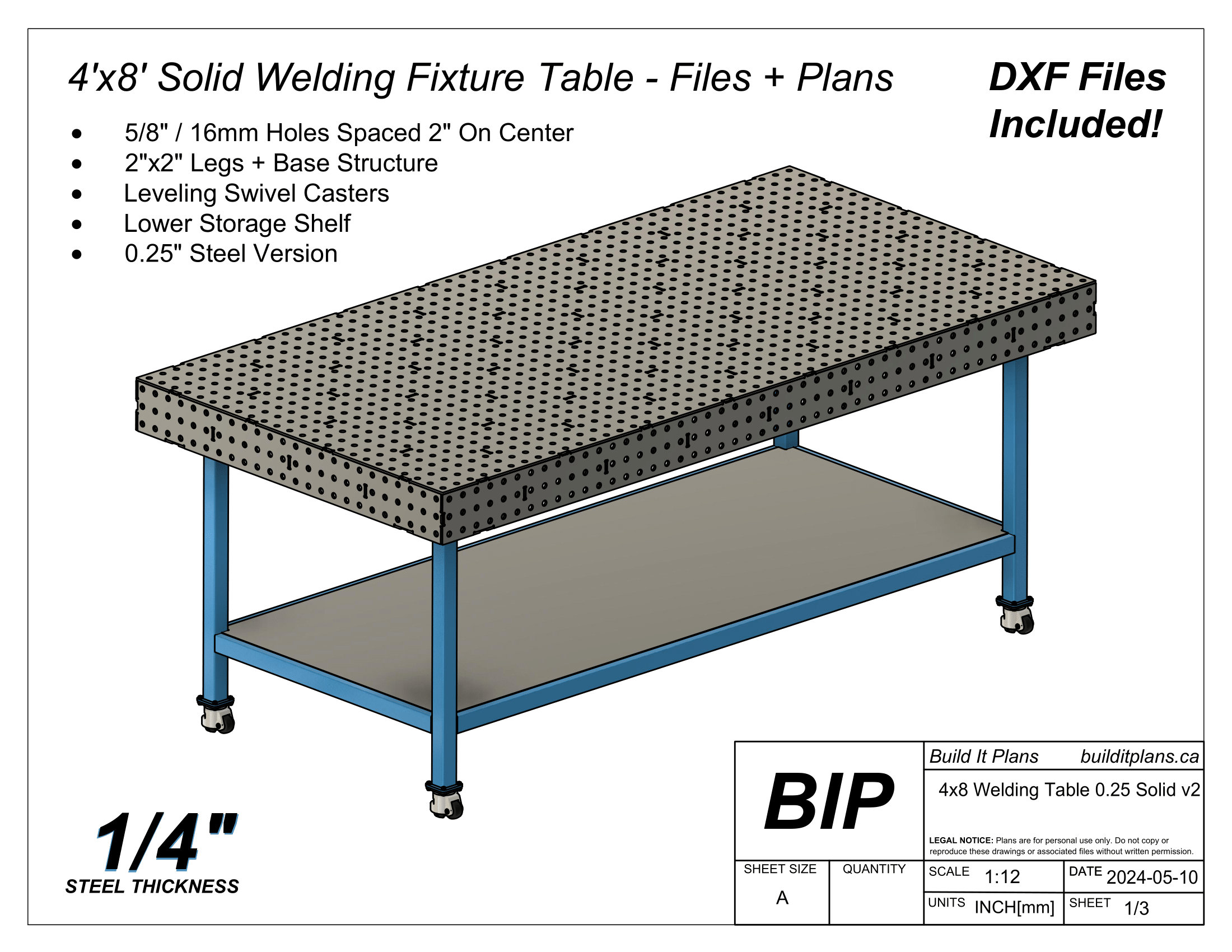 Welding Table Plans 3x6 Fixture Welding Table DIY – DW&F