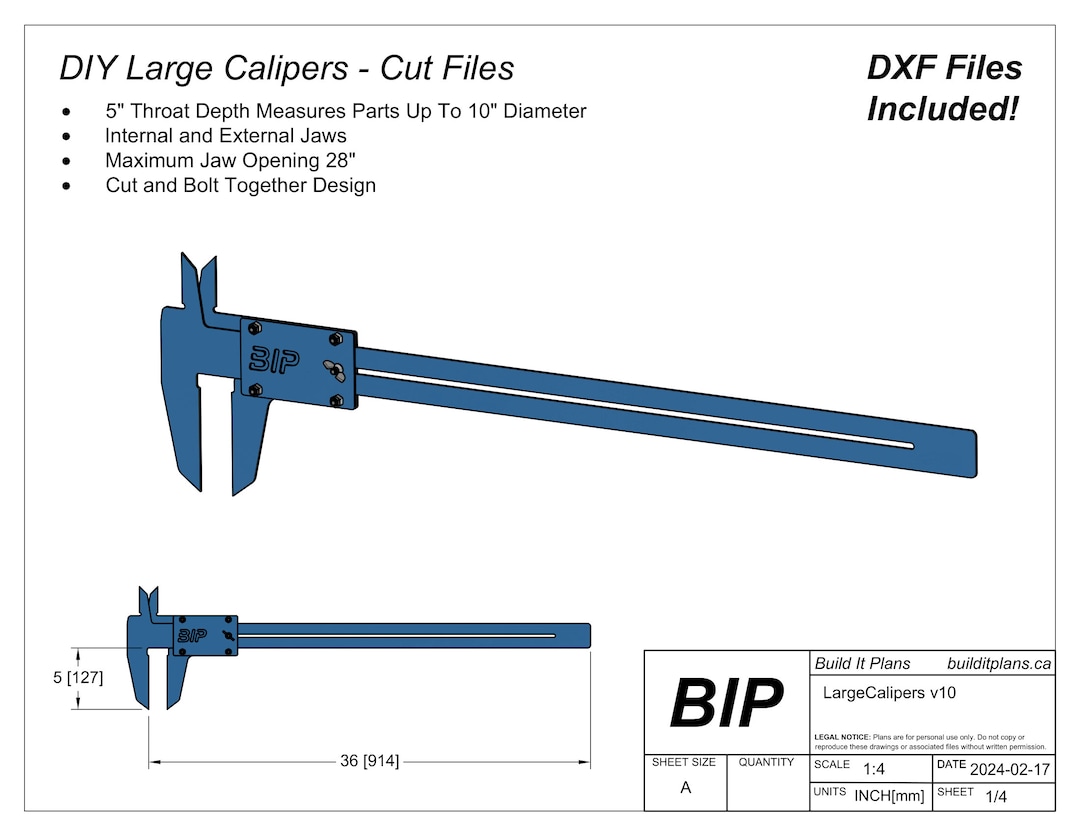 DIY Large Calipers Cut Files - Simple Metal Calipers for Shops and ...