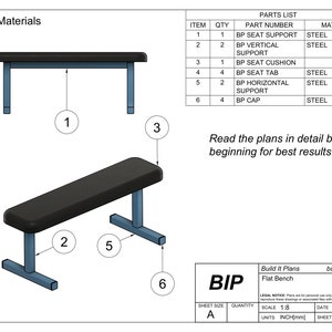 Flat Bench Plans for Home Gym Bench Press - DXF Cut Files and PDF ...