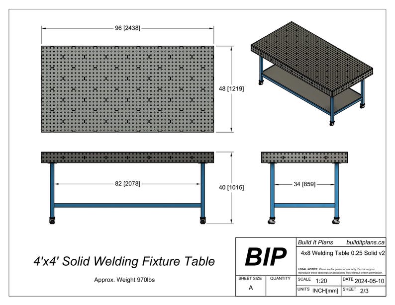 SAE Welding Table DXF File Bundle: 0.25in and 0.375in Steel Fixture ...