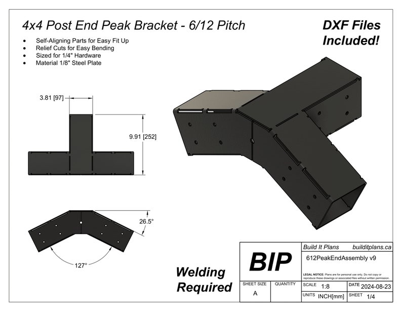 4x4 Post Frame Kit: 6/12 Pitch Truss Bracket DXF Cut Files (digital ...