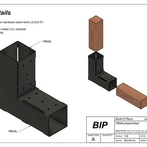 4x4 Post L Bracket DIY Cut Files - Pergola L Bracket DXF Cut File for 3 ...