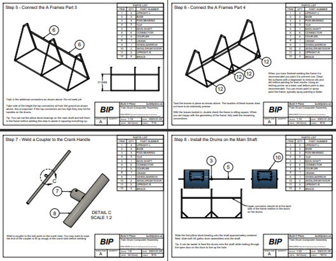 55 Gallon Drum Composter Plans - DIY Large Family Dual Drum Compost ...