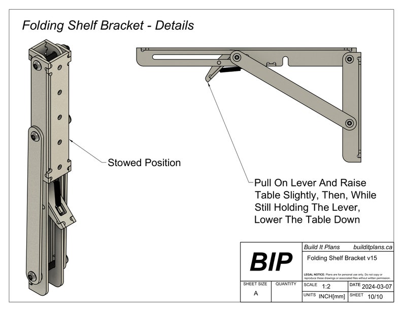 12" 300mm Folding Shelf Bracket DXF Cut Files for Flip Down Brackets - Etsy