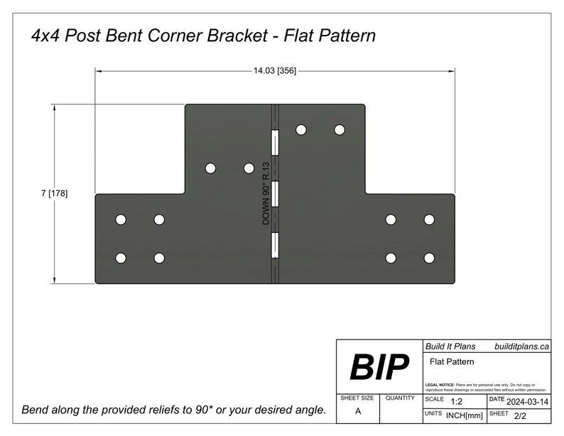 4x4 Post Corner Bracket DXF Cut File - Etsy