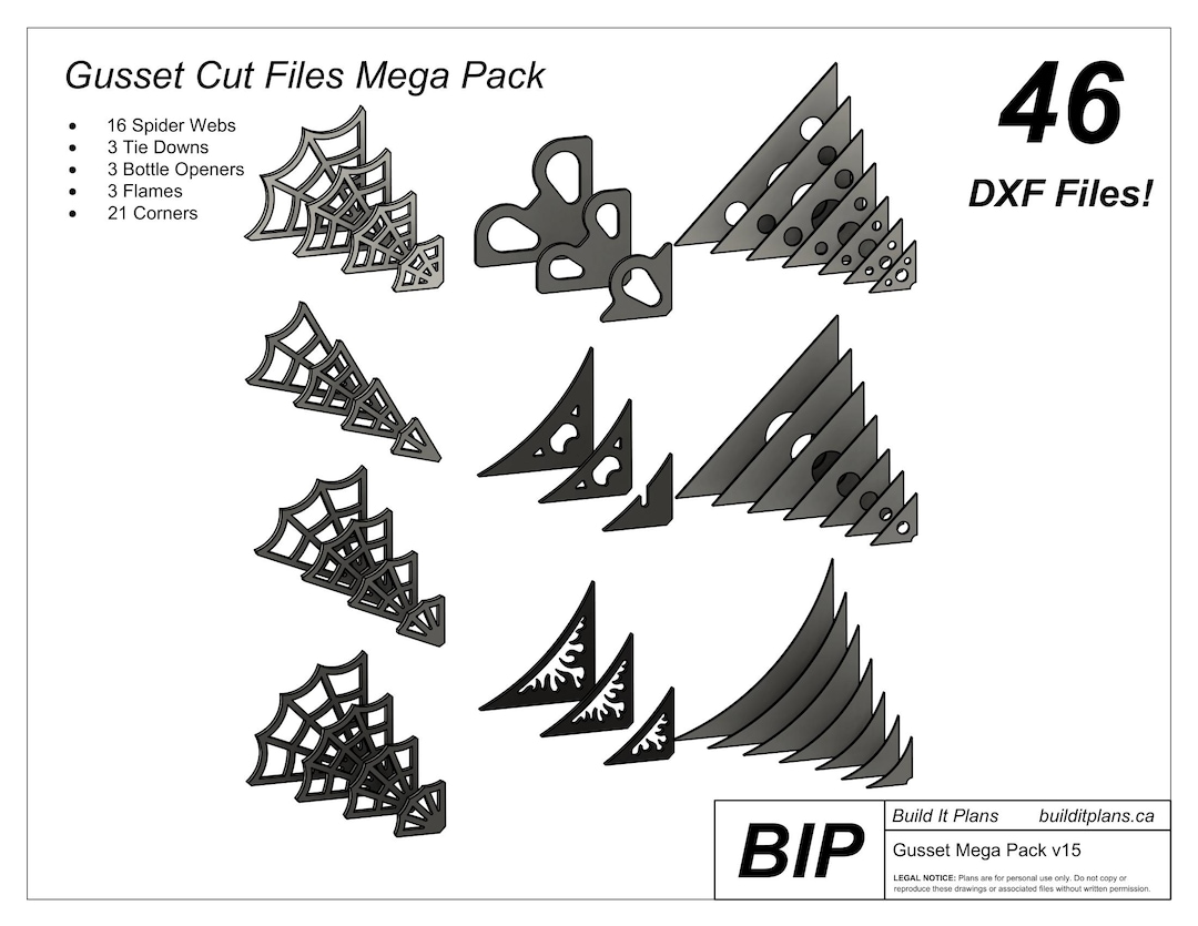 Gusset Cut Files Mega Pack for Fabricators Assorted DXF Plasma Files ...