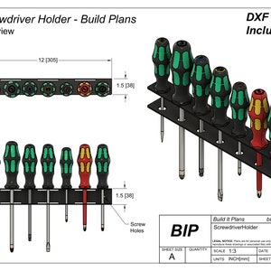 Screwdriver Rack DXF – Wall Mount Screwdriver Holder Cut File - Etsy