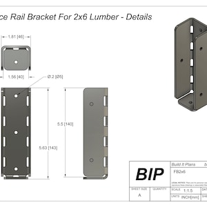 2x6 Fence Rail Bracket DXF Cut File - Etsy