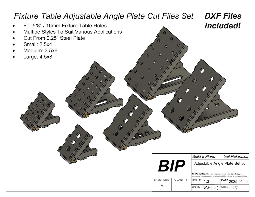 Adjustable Angle Plate DXF Bundle – Welding Fixture Tool Plans - Etsy