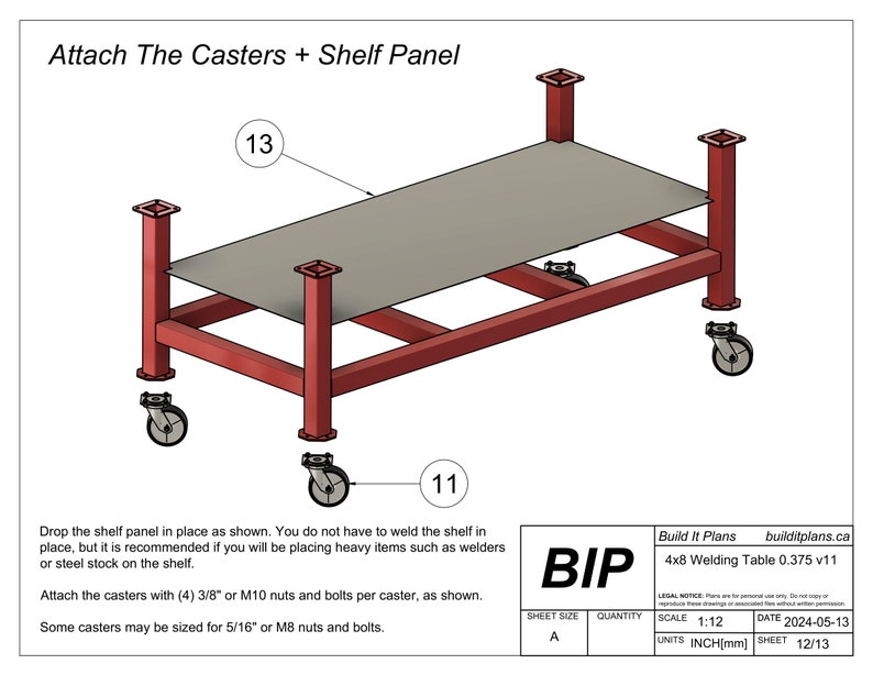 4x8 HD Welding Fixture Table 0.375 Thick Steel Plans and DXF Cut Files ...