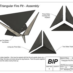24" Triangular Fire Pit DXF Cut Files and Plans - Etsy