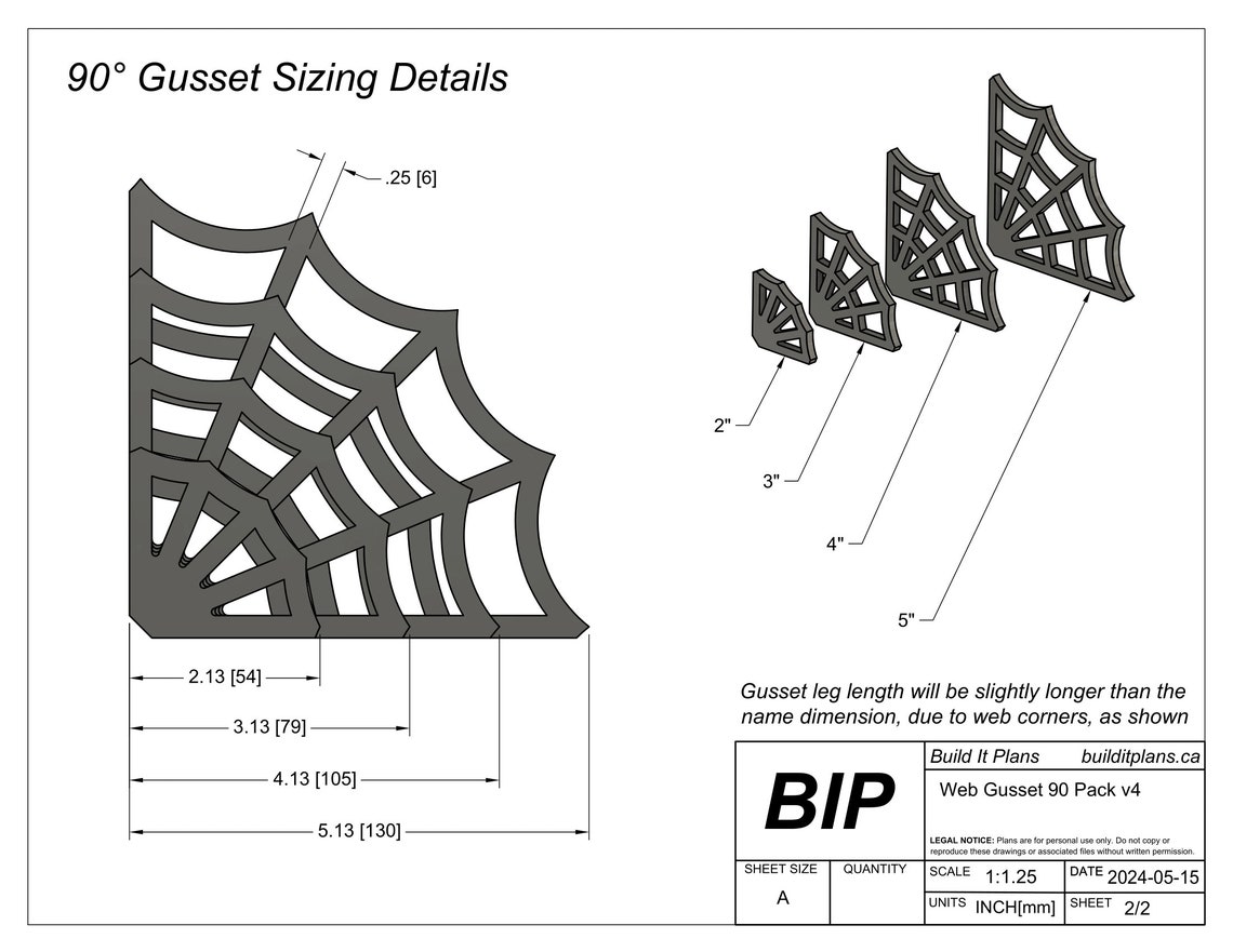 Spider Web Corner Gusset Cut Files Pack for Fabricators 5 Point Style ...
