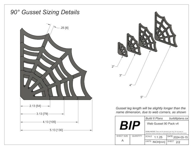 Spider Web Corner Gusset Cut Files Pack for Fabricators 5 Point Style ...