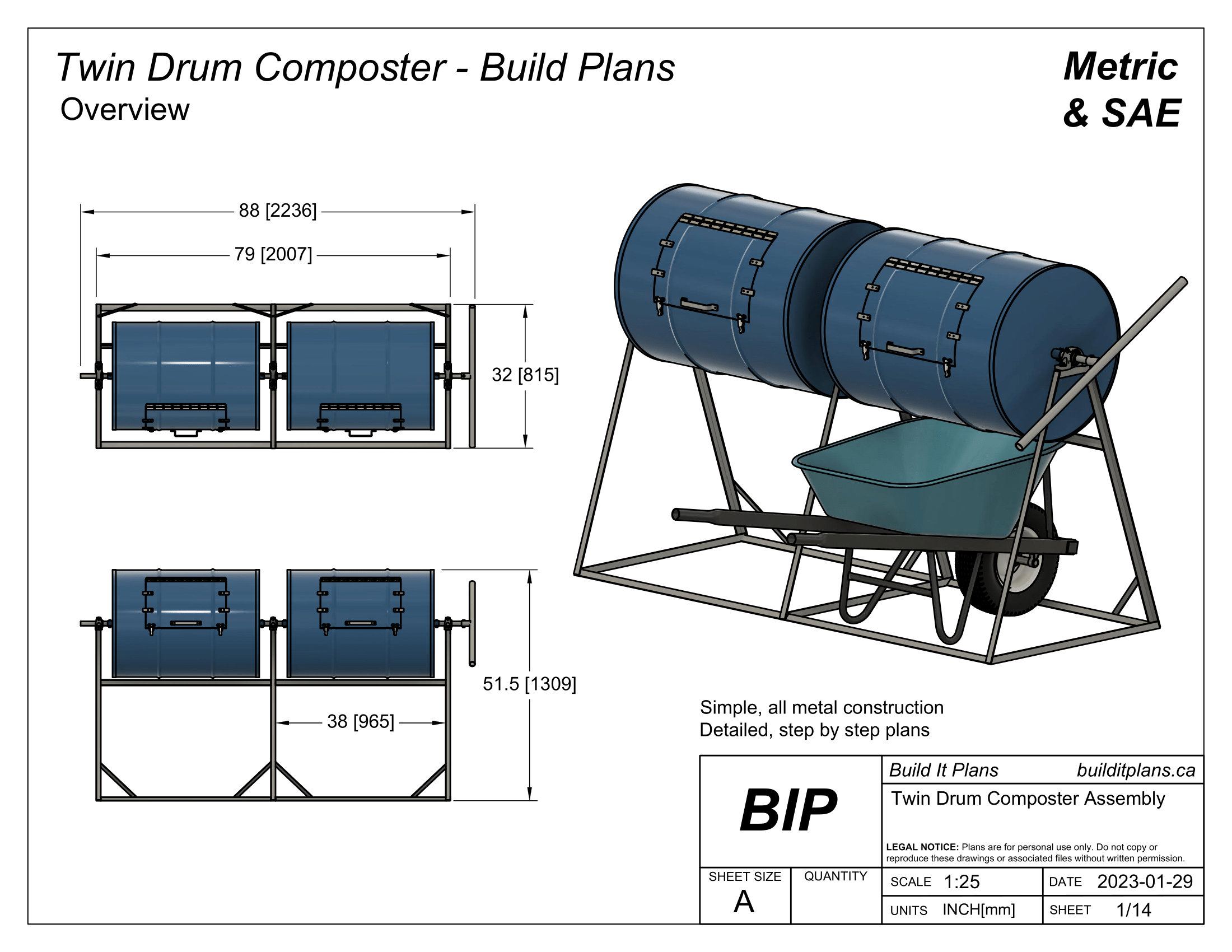 Twin Drum Composter Plans PDF Download - Etsy