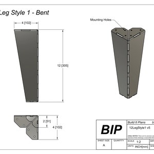 Tapered Furniture Leg DXF Cut Files Multi Pack - 12 Inch and 18 Inch ...