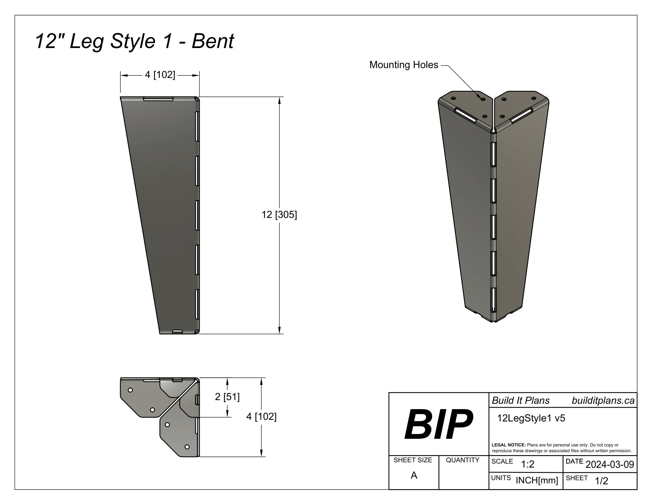 Tapered Furniture Leg Cut Files Multi Pack 12 Inch and 18 Inch Leg Cut ...